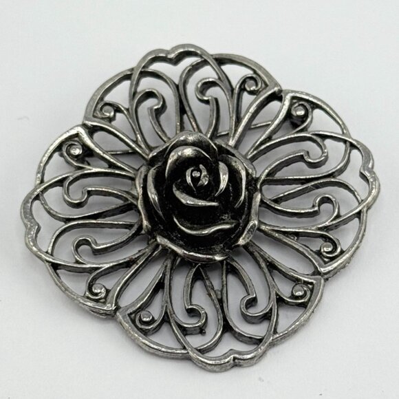 Vintage | Jewelry | Vintage Silver Flower Brooch Pin | Poshmark